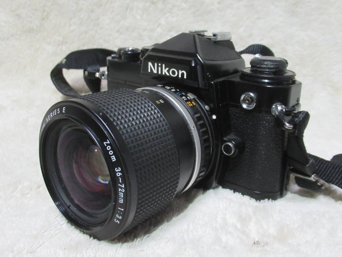 【傷や汚れあり】Nikon FE ニコン 一眼レフ フィルムカメラ ブラックボディ + NIKON LENS SERIES E Zoom 36～72mm 1:3.5 レンズの落札情報詳細 ...