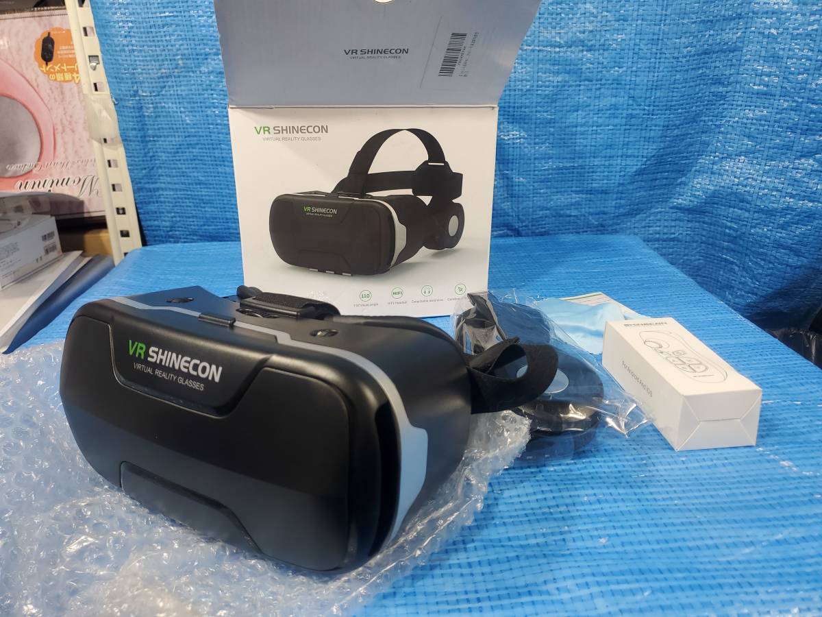 【未使用】★1000円即決! upch 未使用 VR SHINECON iPhone & androidスマホ用 VRゴーグル VRヘッドマウント ディスプレイ SC-B03 リモコン付きの ...