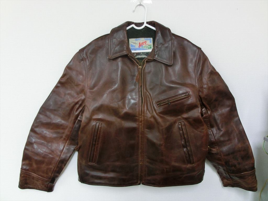 【やや傷や汚れあり】T【A2-19】【100サイズ】Aero LEATHER エアロレザー/馬革 レザージャケット/サイズ表記：40/※べたつき・汚れ有の落札情報詳細 - Yahoo ...