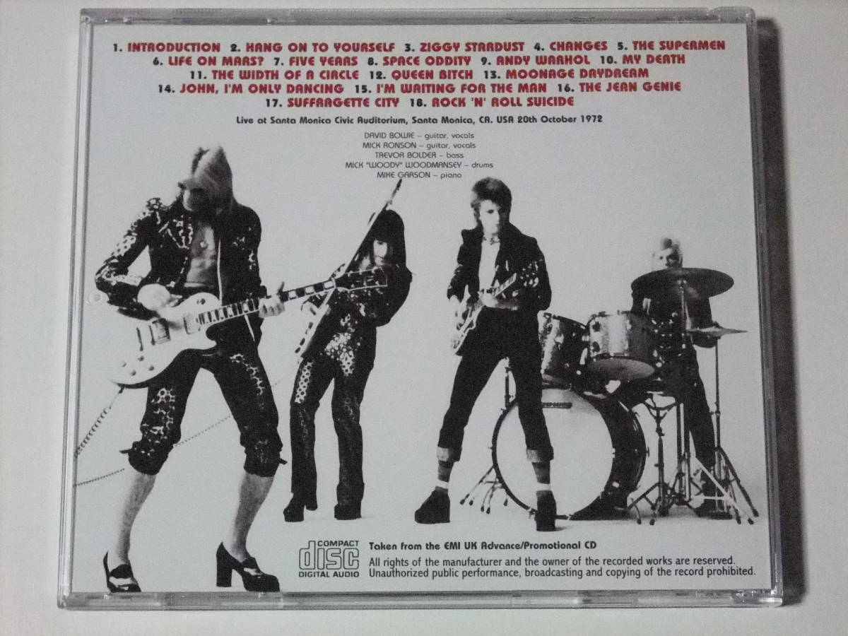 【目立った傷や汚れなし】LIVE SANTA MONICA '72: UK ADVANCE/PROMOTIONAL CD [1st Press ...