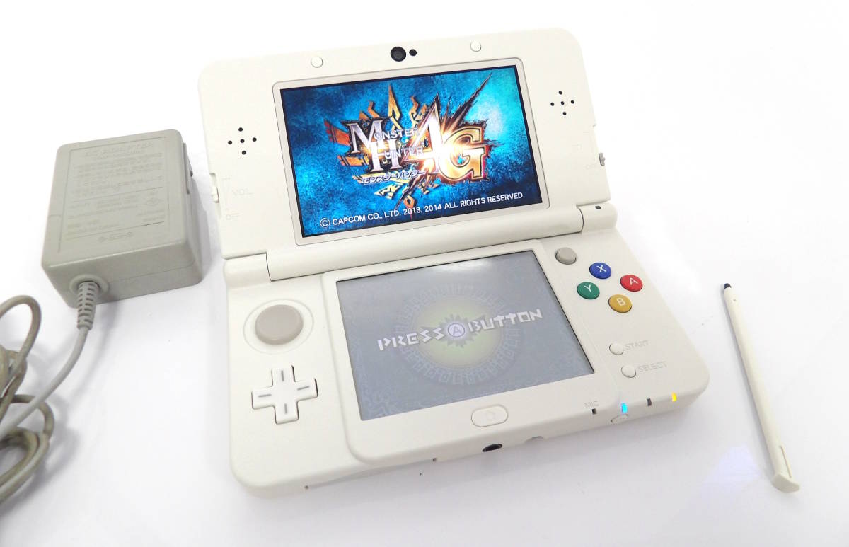 【やや傷や汚れあり】【よろづ屋】概ね美品：New NINTENDO 3DS 本体 KTR-001 + ゲームソフト モンスターハンター4Gおまけ セット モンハン 任天堂(M0120)の落札 ...