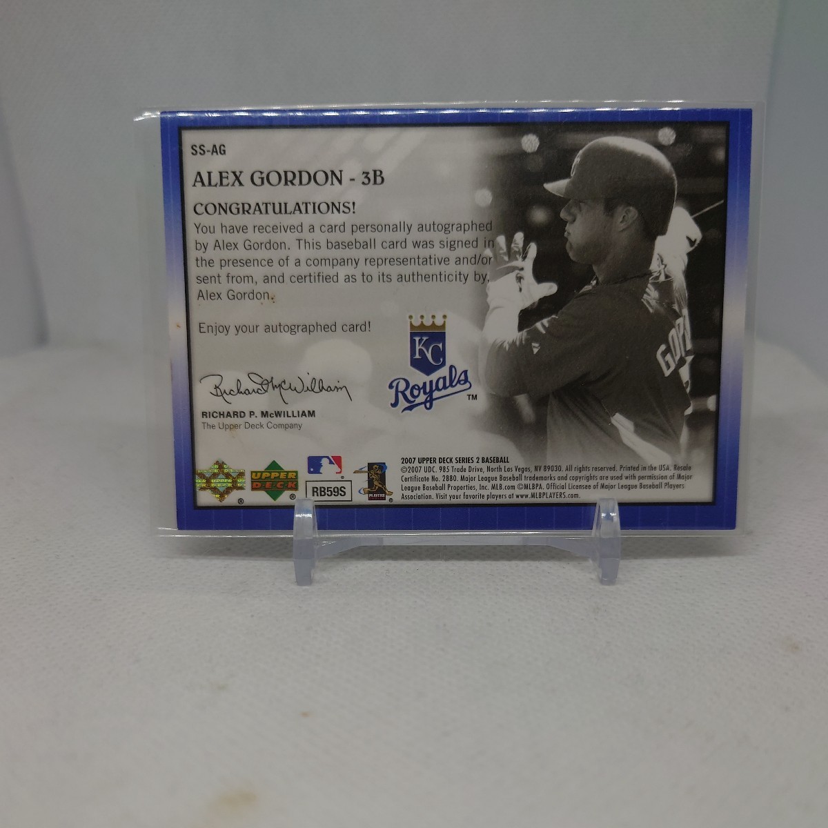 【目立った傷や汚れなし】2007 Upper Deck Star Signings Alex Gordon Auto MLB Royals ...