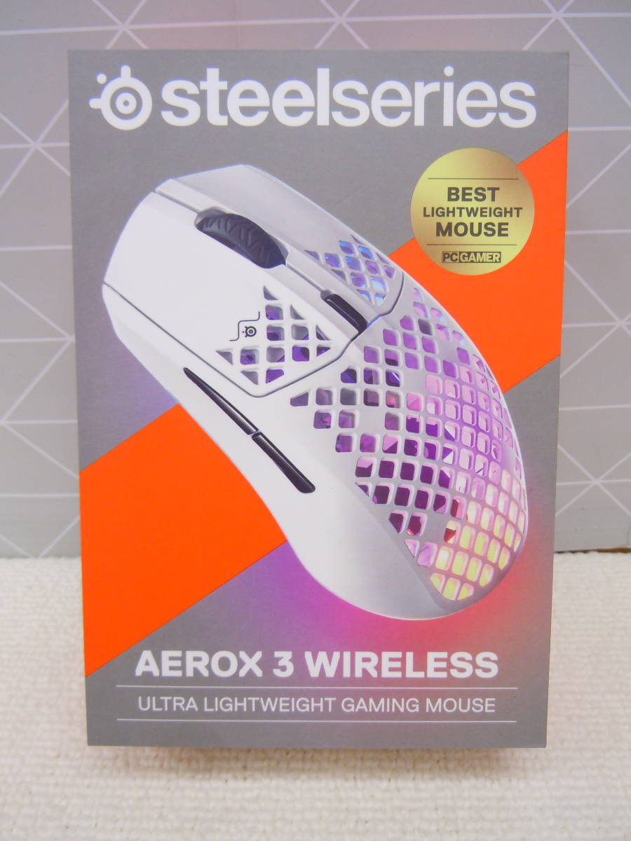 【未使用】A731 新品未開封 スティールシリーズ 本格派 ゲーミングマウス 無線 62608 Aerox 3 Wireless snow ...