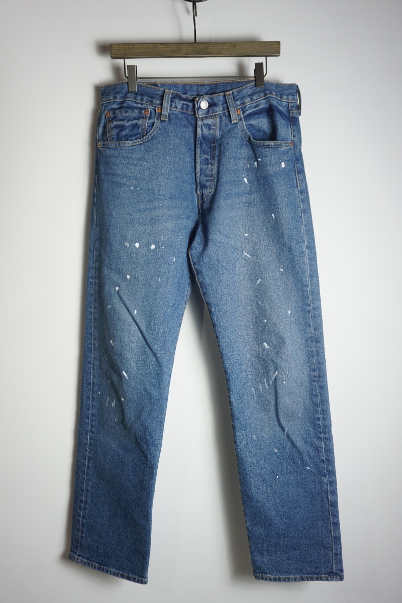 【目立った傷や汚れなし】美品 LEVI'S リーバイス 501 93 STRAIGHT-MEDIUM INDIGO PATTERN ストレート ...
