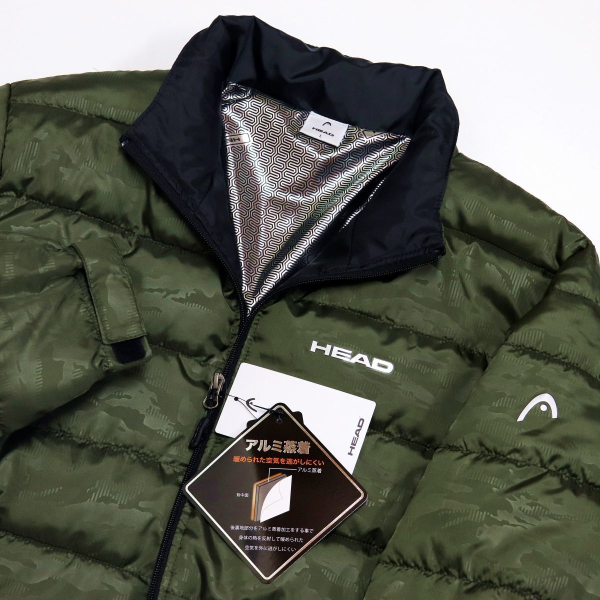 【未使用】★ヘッド HEAD 新品 メンズ アルミ 発熱 防風 防寒 厚手 中綿 保温 ブルゾン ジャケット Lサイズ [1234003A2H ...