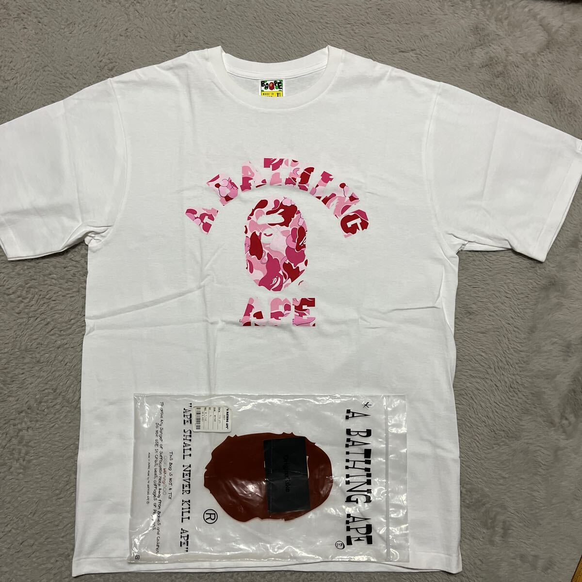 【未使用】激レア A BATHING APE BAPE KAWS ORIGINAL FAKE tee tシャツ PINK CAMO 迷彩 ...