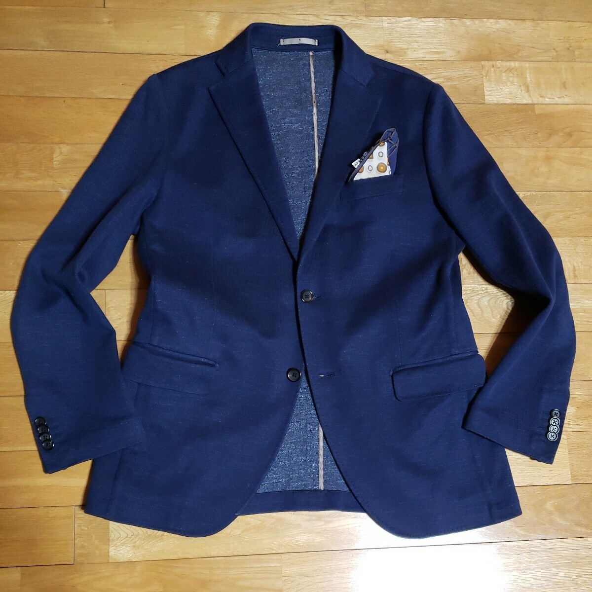 【目立った傷や汚れなし】抜群の質感★【TETSUYA KANDA.】×【仏】名門ドーメル社『デニム調コットン×リネンジャージー』ナポリ仕立 ネイビー ジャケット50(XL位)の落札情報詳細 ...