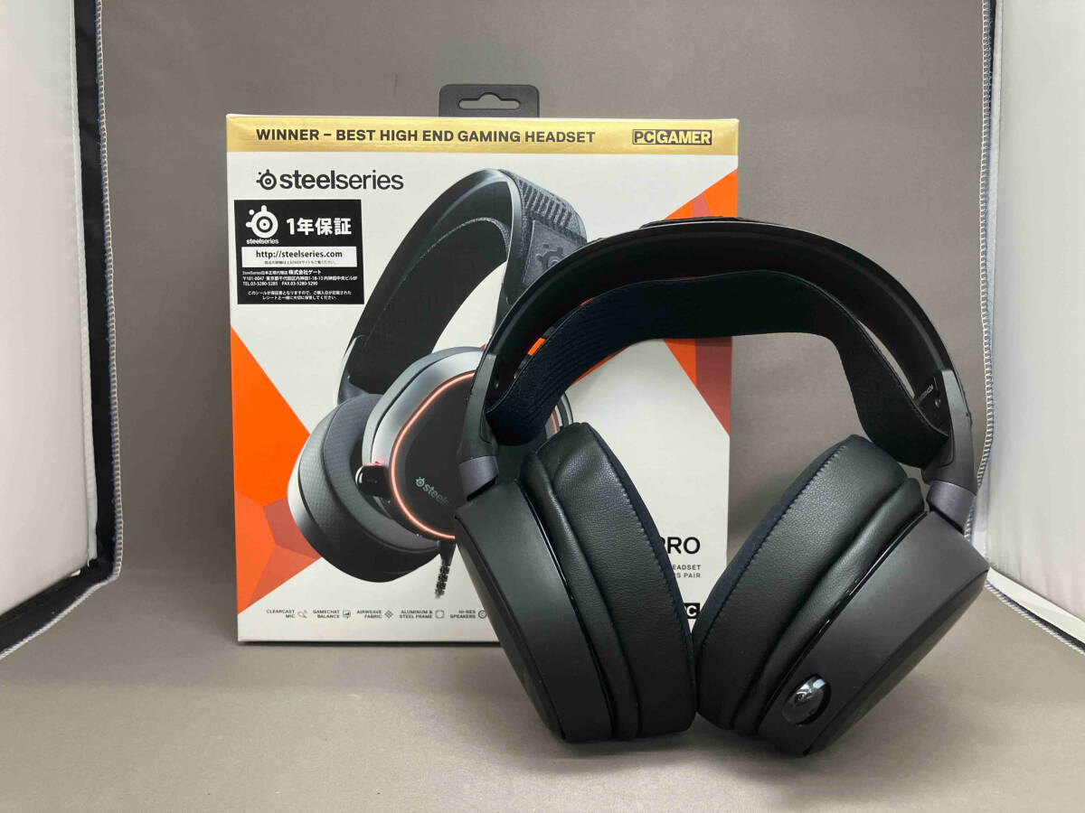 【やや傷や汚れあり】【1円スタート】steelseries Arctis Pro 61486 [ゲーミングヘッドセット ブラック] (23 ...