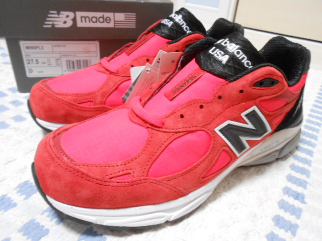 【未使用】新品！USA製！ニューバランス M990 PL3 レッドxブラック 9.5D 赤x黒 アメリカ製 576 996 1300 1400 1500 1700 new balanceの落札 ...