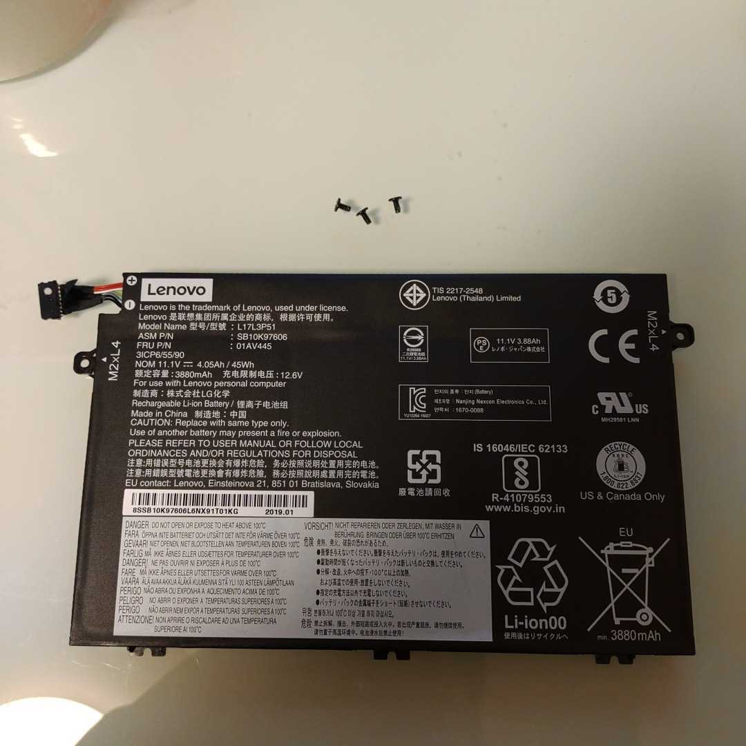 【目立った傷や汚れなし】【即発送】 Lenovo ThinkPad E480 E490 E580 E590 等 バッテリー L17L3P51 L17M3P52 01AV447 01AV448 ...