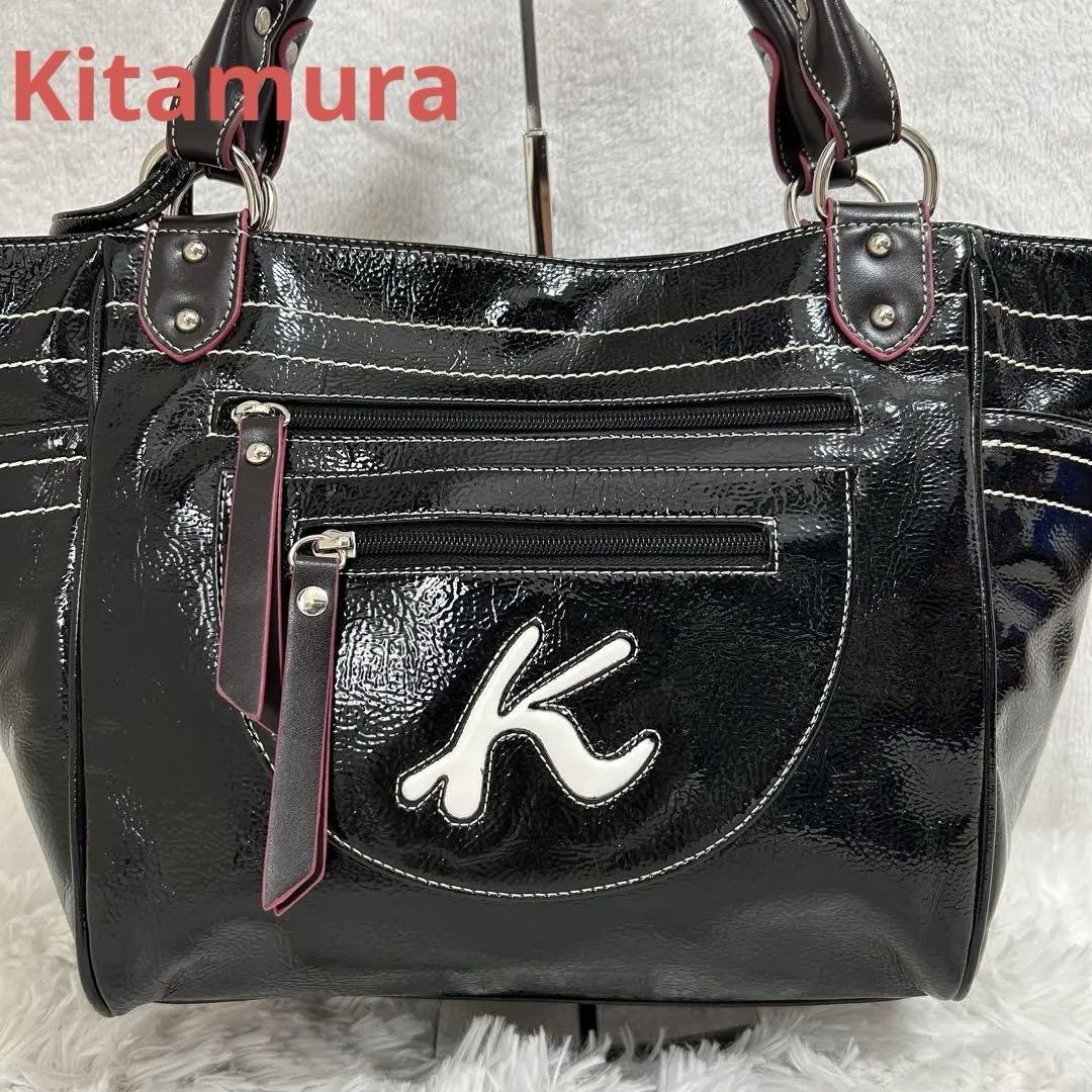 【目立った傷や汚れなし】1円 極美品 kitamura2 キタムラ2 キタムラ トートバッグ バイカラー エナメル レザー ポーチ付 ブラック ピンクの落札情報詳細 - ヤフオク落札価格検索 ...