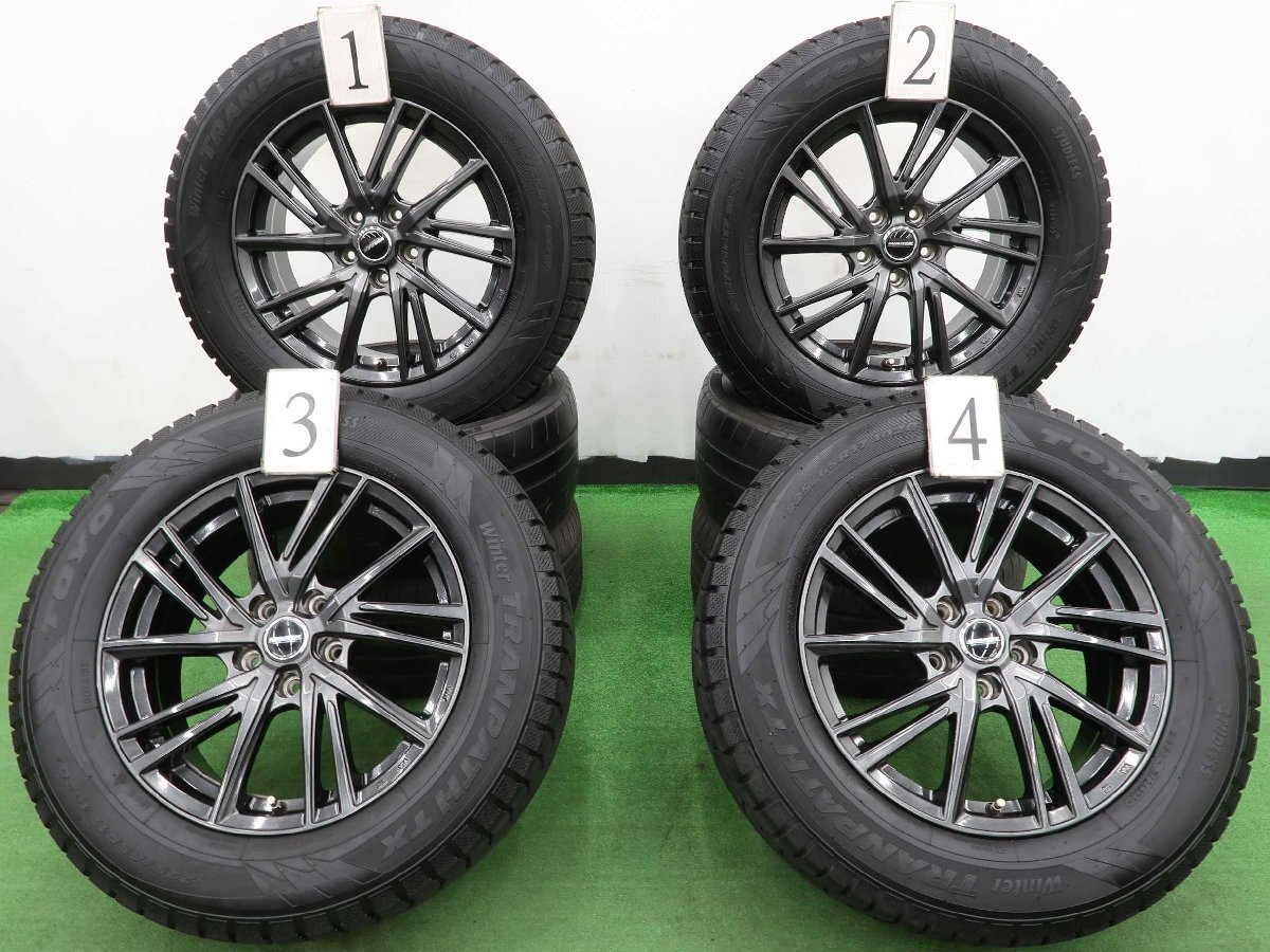 【やや傷や汚れあり】4本 WAREN 17インチ 7J +38 5H 114.3 スタッドレス TOYO ウィンタートランパスTX 2022年 225/65R17 ハリアー RAV4 NX ...