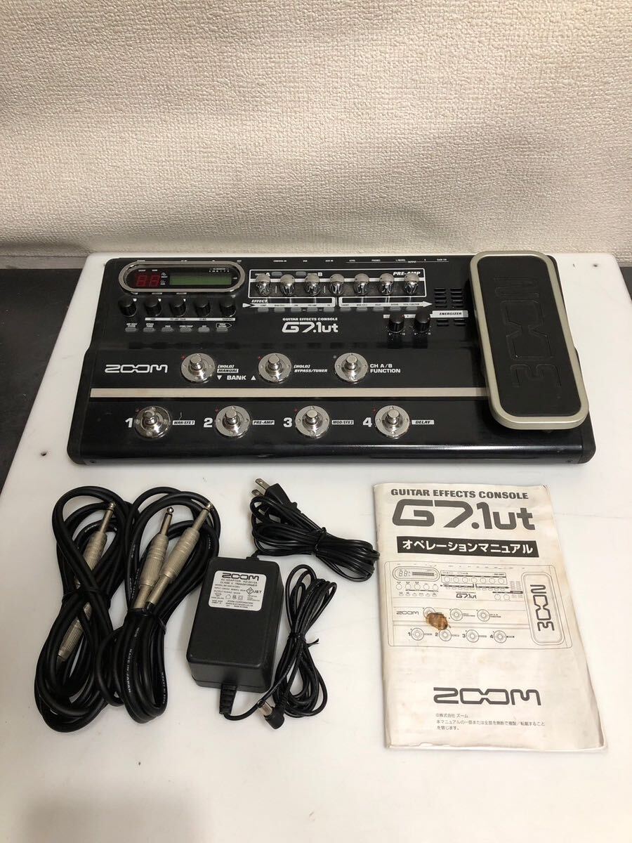 【傷や汚れあり】♪ズーム ZOOM G7.1ut マルチエフェクター ギターエフェクツコンソール ペダル付き Guitar Effects ...