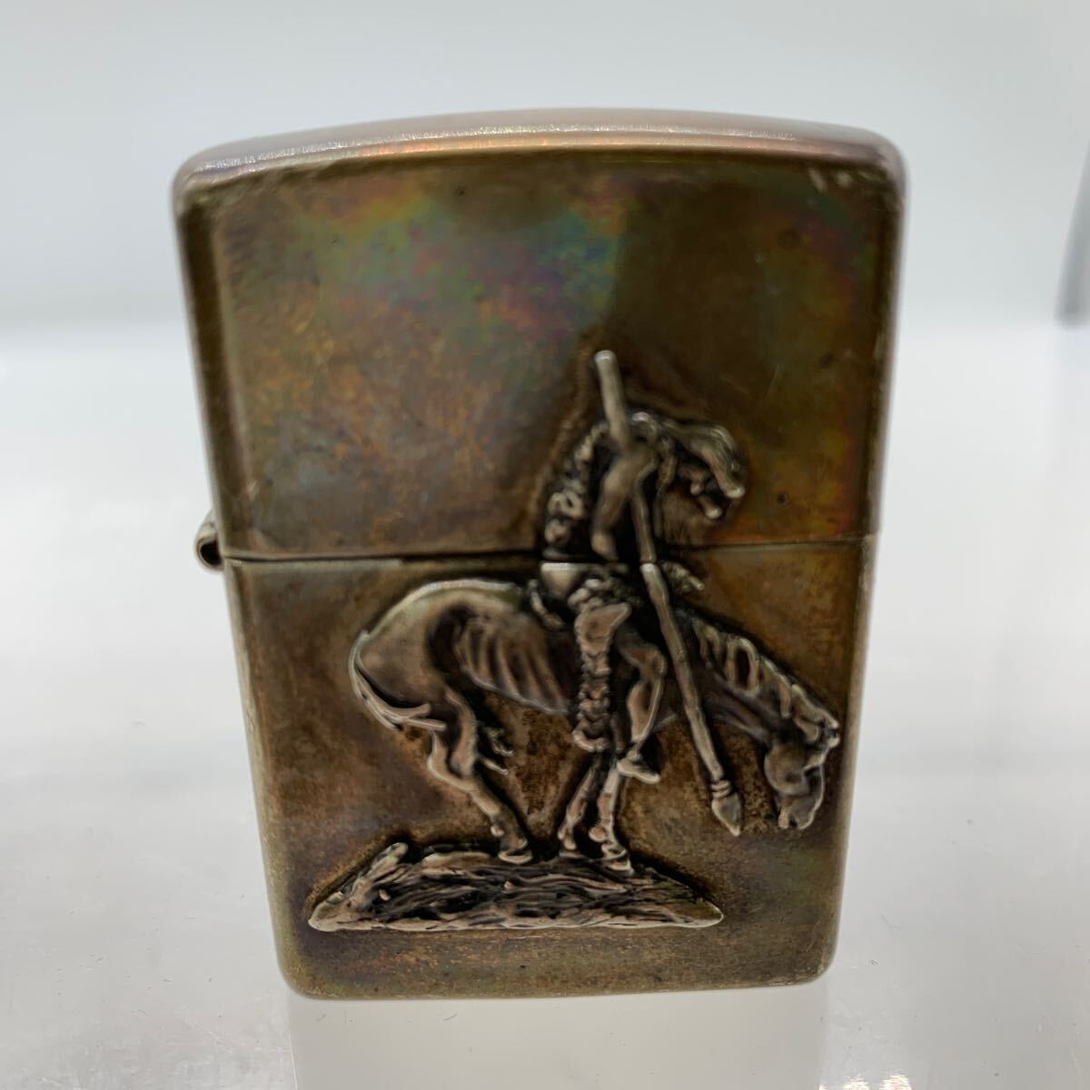 【傷や汚れあり】6-7-41 Zippo ジッポー silver End of the Trail アメリカン・インディアン 68g STERLING 1999 ZIPPO MAID IN U ...