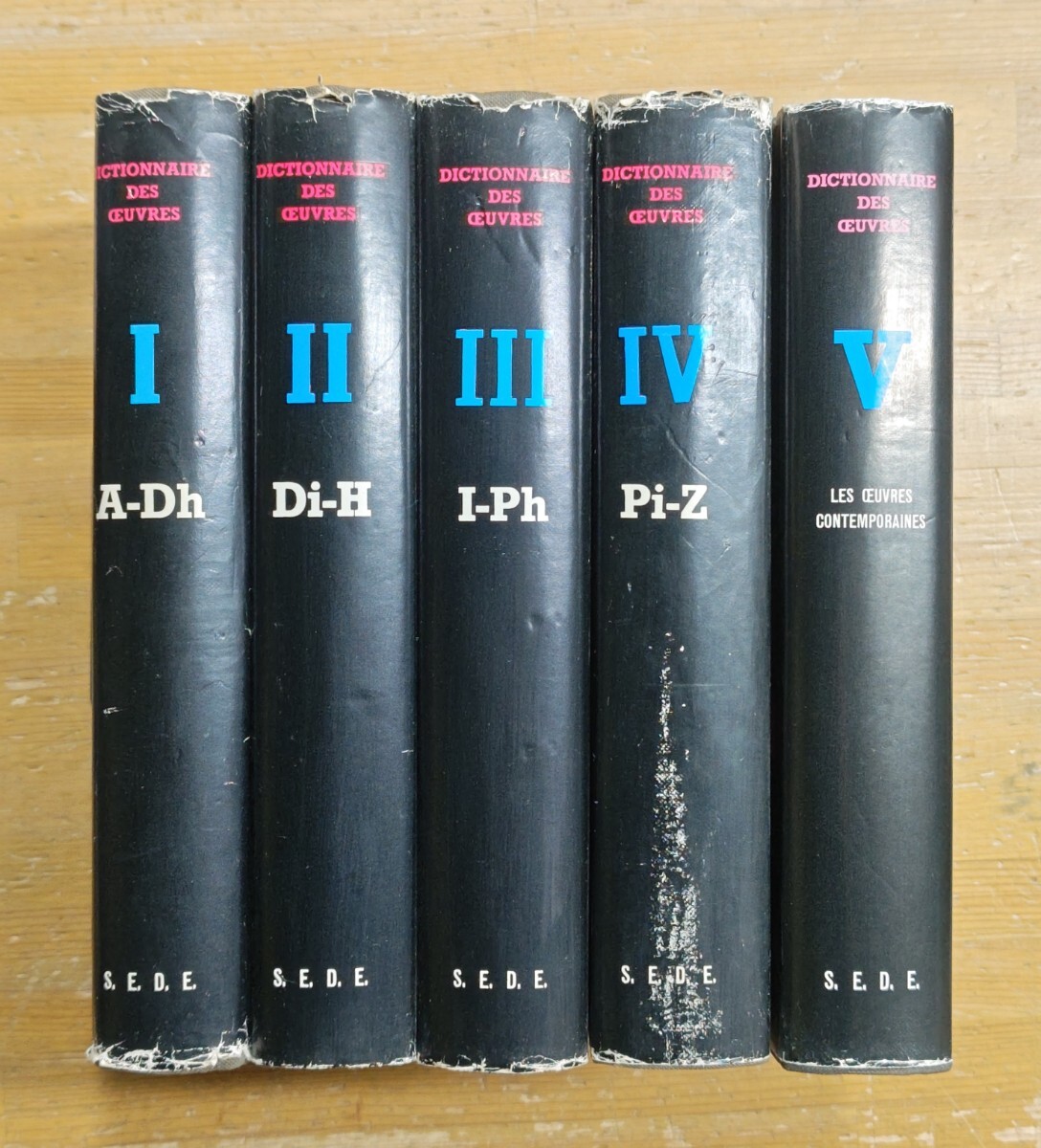 【傷や汚れあり】r0720-7.DICTIONNAIRE DES UVRES de tous les temps et de tous les pays 1〜5/辞書/辞典/洋書/小説/詩 ...