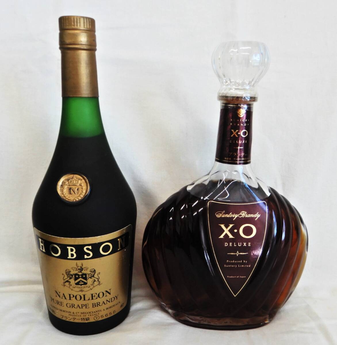【傷や汚れあり】【古酒ボトル/未開栓】 HOBSON NAPOLEON / ホブソン ナポレオン 700ml ＋ サントリー / SUNTORY BRANDY X・O DELUXE 700ml ...