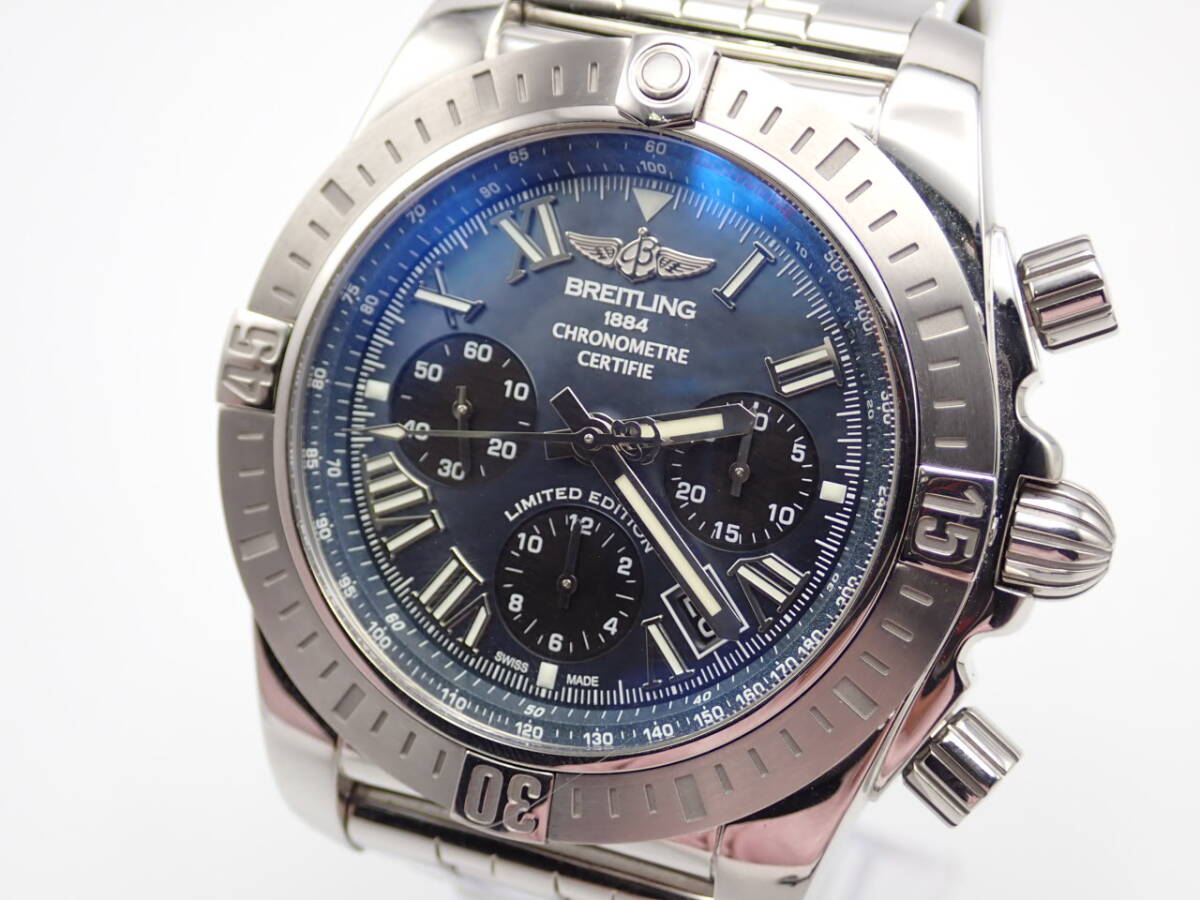 【目立った傷や汚れなし】美品 稼動品☆1円～☆BREITLING ブライトリング AT/自動巻き メンズ腕時計 クロノマット44 AB0115 クロノグラフ デイト/J0779-410000の ...
