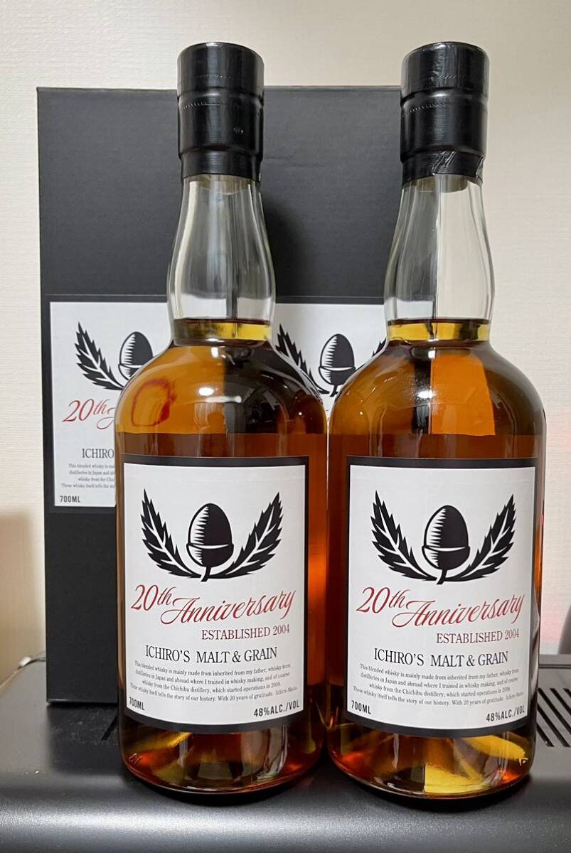 【未使用】【未開栓】 2本セット イチローズ モルト 20th アニバーサリーエディション 20周年記念ボトル 700ml 48% 箱付 Ichiro's Malt 秩父の落札情報詳細 ...