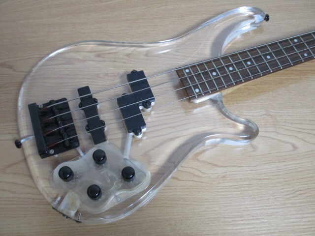 【やや傷や汚れあり】激鳴り！ レア品！ バークレイ Barclay エレキベース アクリル スケルトン PRO-SESSION SOUND ...
