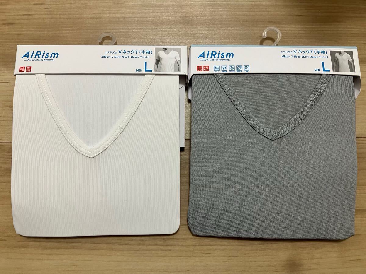 【未使用】新品!!ユニクロ☆エアリズム VネックT(半袖)2枚 Lサイズ ホワイト&ライトグレー☆MEN インナー 肌着 UNIQLO AIRismの落札情報詳細 - Yahoo!オークション ...