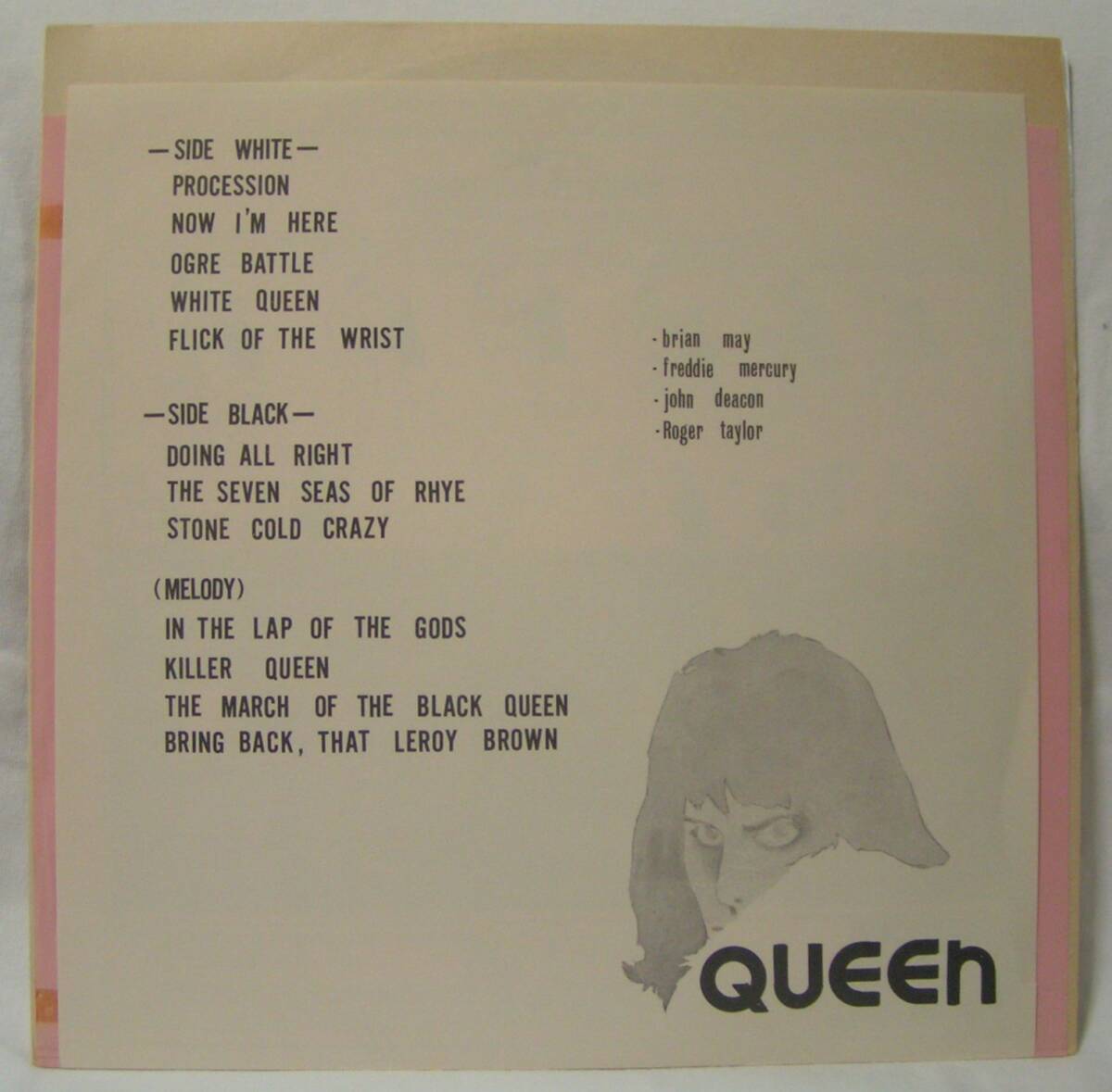【やや傷や汚れあり】QUEEN SIDE WHITE / SIDE BLACK LIVE IN KOBE LLX-2622 (1975年4月23日、神戸) SHEETKEECKERS の ...