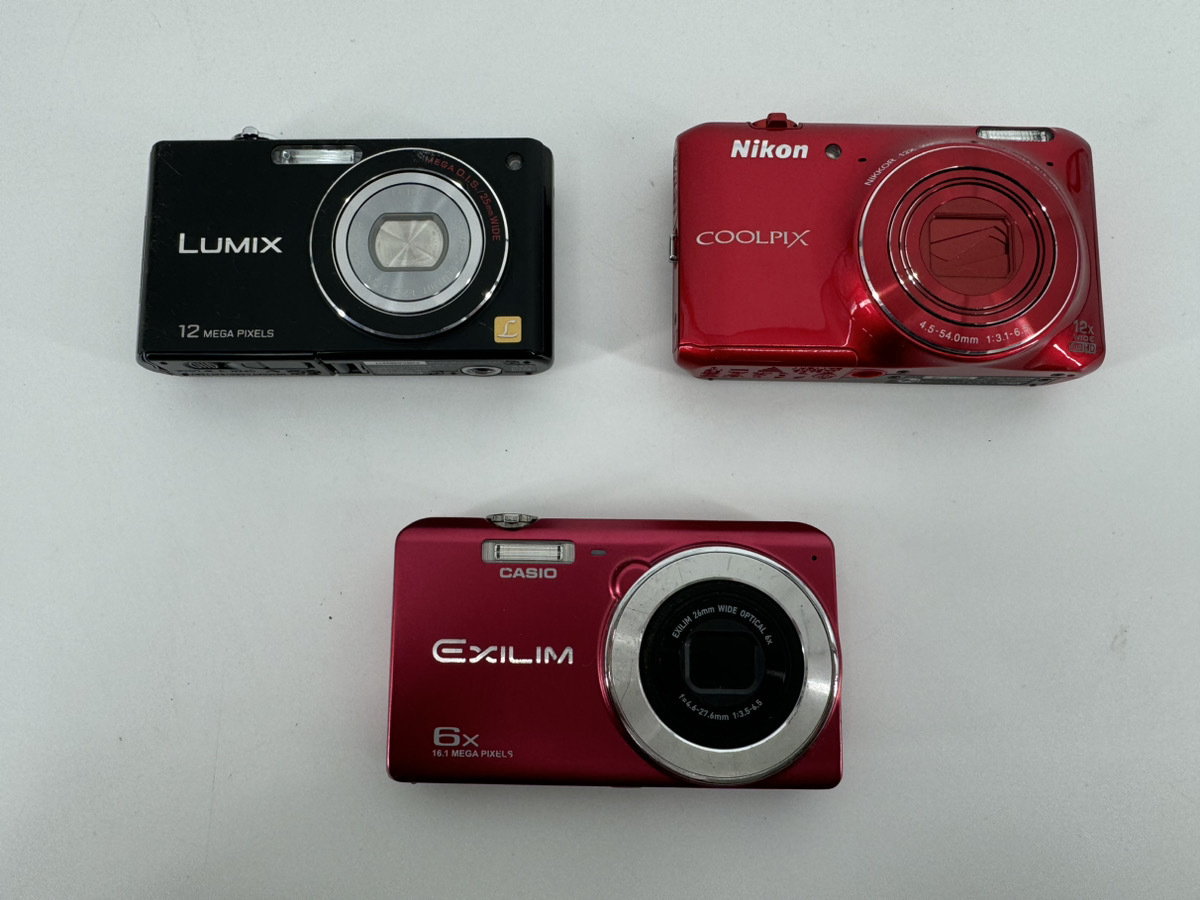 【やや傷や汚れあり】16167-01★コンパクトデジタルカメラ 3台まとめ Panasonic LUMIX DMC-FX40 / CASIO EXILIM EX-Z880 / Nikon ...