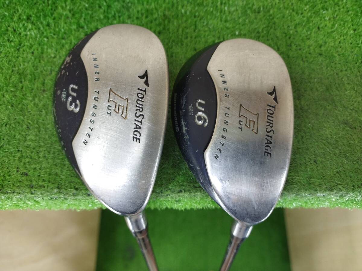 【傷や汚れあり】BRIDGESTONE TOURSTAGE ブリヂストン ツアーステージ F UT U3/U6 ユーティリティー2本セット 純正カーボンシャフト フレックスR 19度/27度の ...