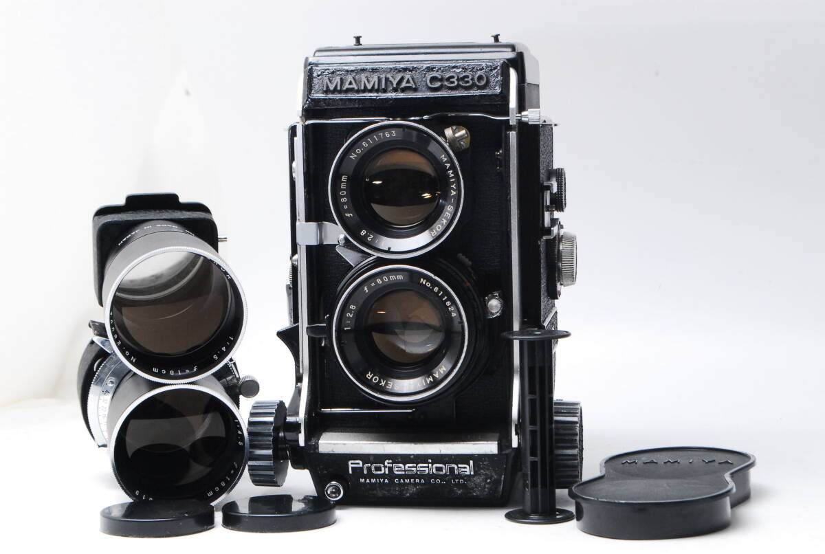 【目立った傷や汚れなし】マミヤ MAMIYA C330 PRO Professional レンズ2本 MAMIYA-SEKOR 80mm F2.8 MAMIYA-SEKOR 180mm F4 ...