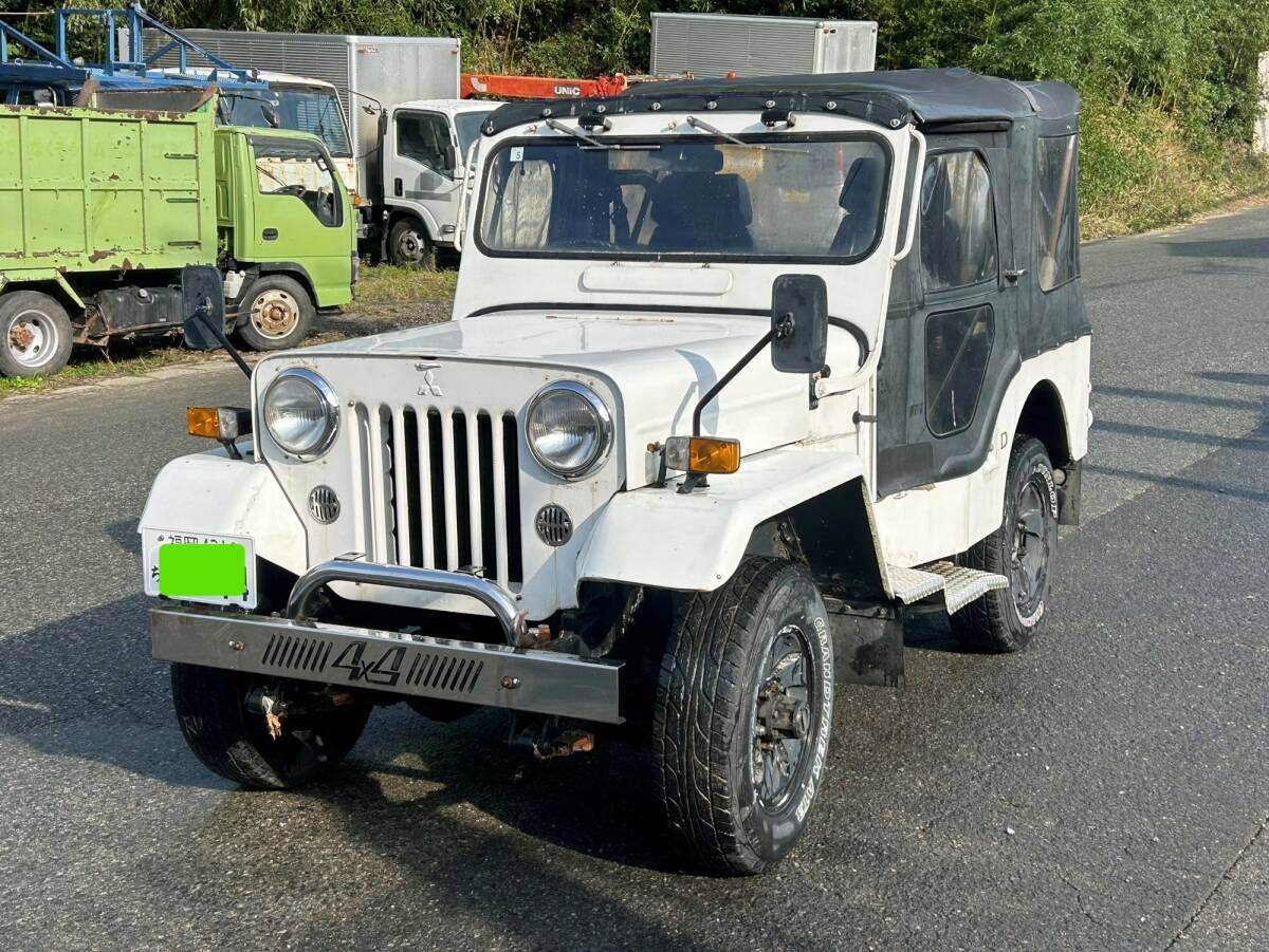 【走行距離 46,547 km】三菱 ジープ JEEP ボンネット（P-J53型）、昭和62年(1987年)1月、ディーゼルターボ 4WD、MT4速、走行46547km、車検R7年5月ま、福岡 ...