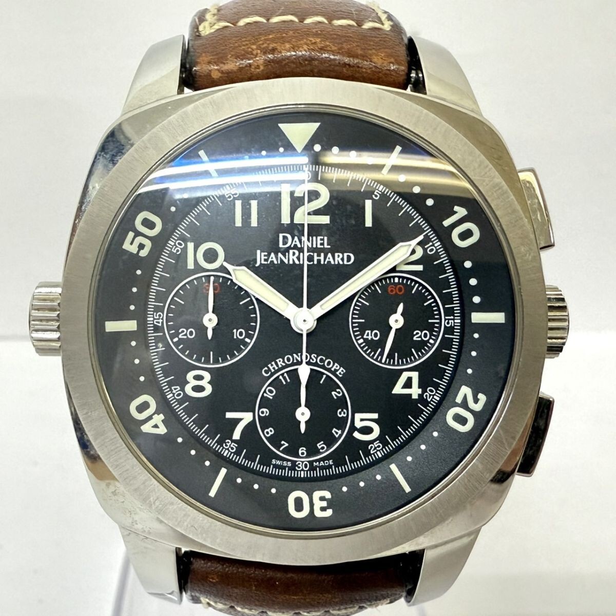 【傷や汚れあり】L803-Z17-294 DANIEL JEAN RICHARD ダニエルジャンリシャール クロノスコープ Ref.25030 クロノグラフ メンズ 腕時計 自動巻き 稼働 箱 ...