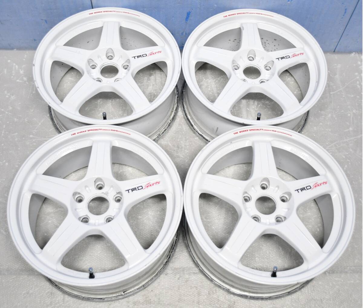【傷や汚れあり】希少 絶版 RAYS製 TRD SPORT T3 鍛造 18インチ 7.5JJ 5H-114.3 +40 ホワイト マーク2 ...
