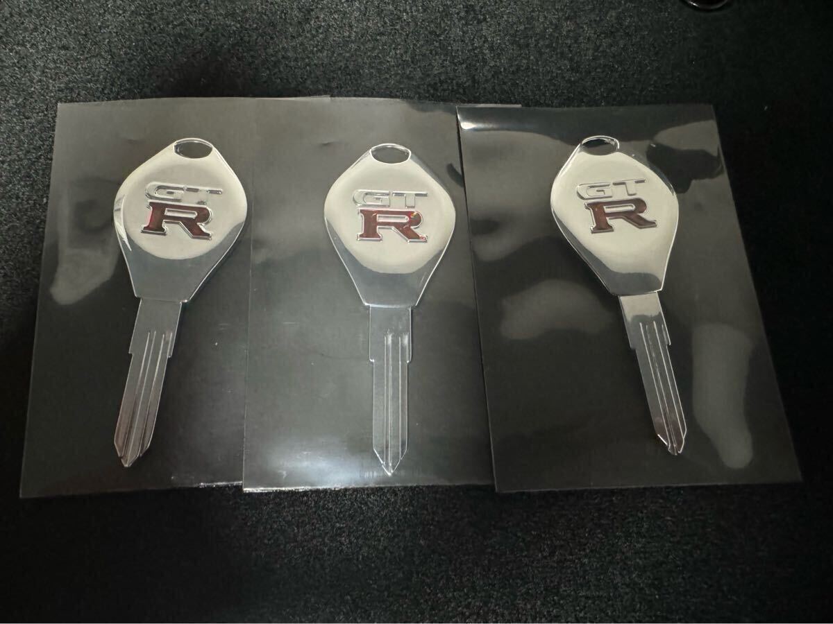 【未使用に近い】KEY00-00185 スカイライン GT-R ブランクキー 3本 ニスモ R32 R33 BNR32 BCNR33 GTR RB26 NISMO スペアキー ニスモ ブランク ...