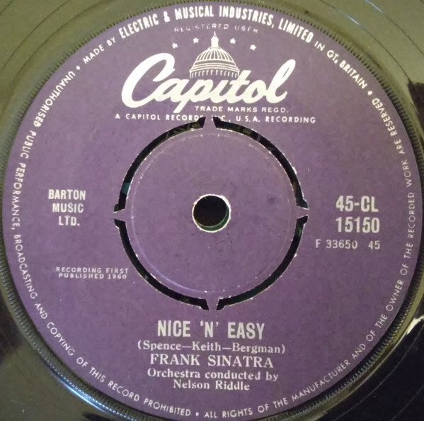 【やや傷や汚れあり】英7” Frank Sinatra Nice N Easy 45CL15150 Capitol Records /00080の落札情報詳細 - Yahoo!オークション落札 ...