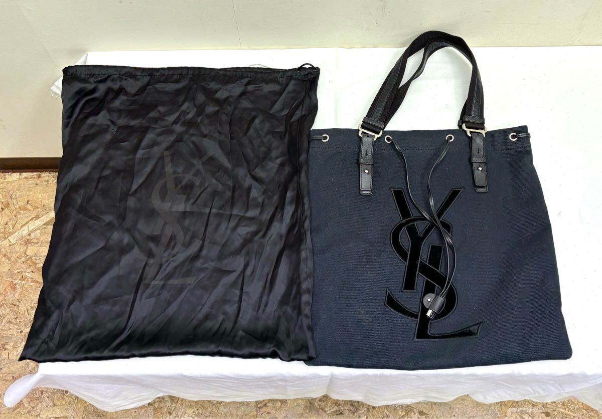 【やや傷や汚れあり】1円〜 YVES SAINT LAURENT イブサンローラン YSL トートバッグ ハンドバッグ 肩掛け ロゴ ブラック ブランド 鞄 バッグ 袋付き まとめての落札情報 ...