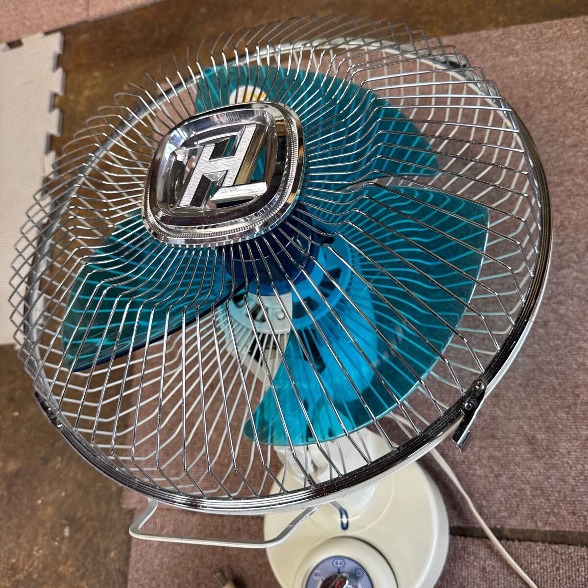 【傷や汚れあり】HORIE 壁掛け扇風機 ブルー ホリエ電機株式会社 HF-30 DWC 昭和レトロ アンティーク 当時物 動作確認済 箱付き ...