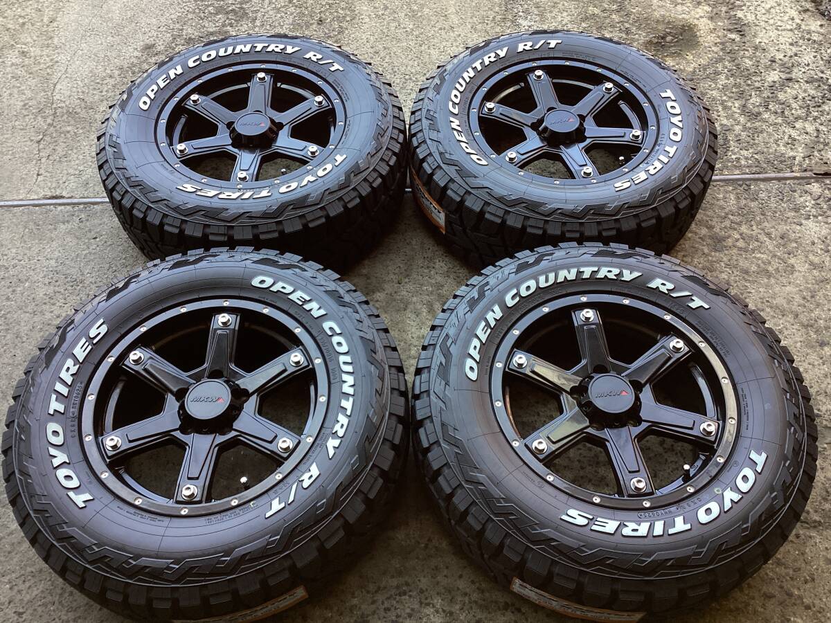 【やや傷や汚れあり】M8510 MKW MK-56 中古 16インチ 7J +35 114.3/5H＆トーヨー オープンカントリー R/T 235/70R16 未使用 夏タイヤ 4本 デリカ ...