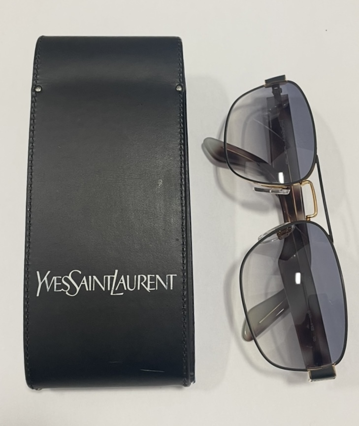 【目立った傷や汚れなし】【美品】YVES SAINT LAURENT イヴサンローラン YSL ロゴマーク サングラス 眼鏡 メガネ 6001 ...
