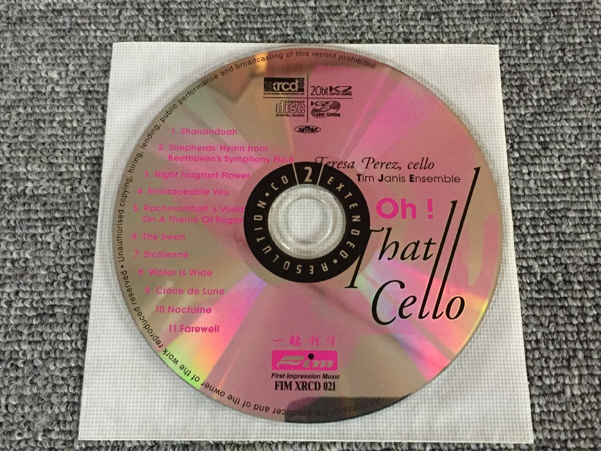 【目立った傷や汚れなし】(XRCD2) Teresa Perez Cello Tim Janis テレサ・ペレス チェロ ティム・ジャニス『Oh! That Cello』 輸入盤 FIM ...