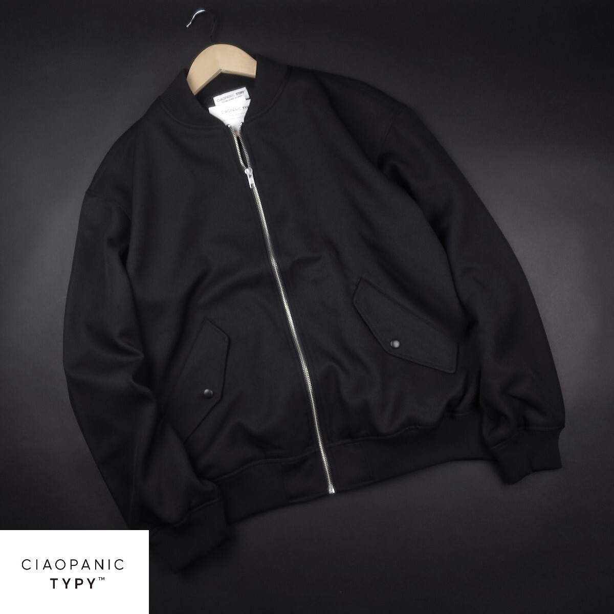 【未使用】新品 ★ チャオパニック CIAOPANIC TYPY ウールライク MA-1ジャケット 507A1/黒/【L】の落札情報詳細 ...