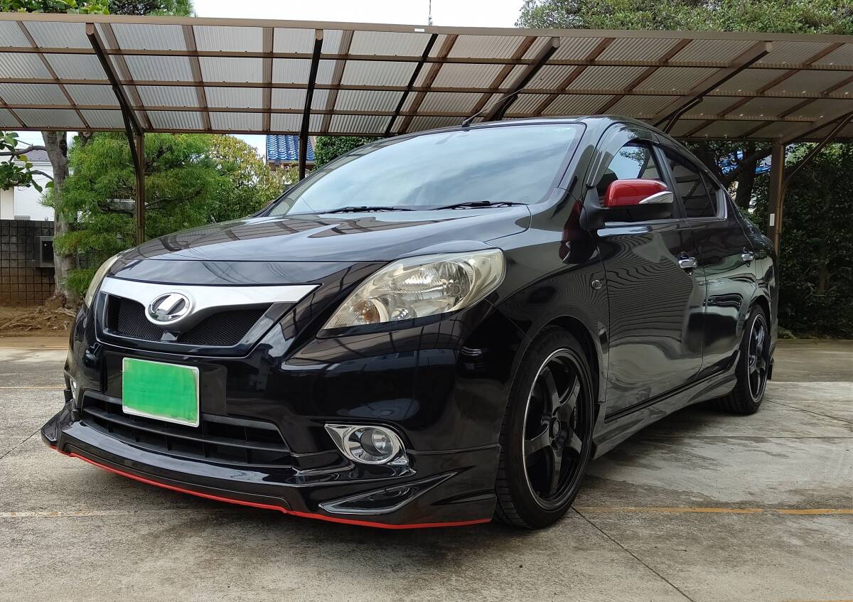 【走行距離 36300 km】1万円〜売り切り☆激レア☆日産N17ラティオ前期☆IMPULエアロ☆プッシュスタート☆上級グレードG☆走行少☆ ...