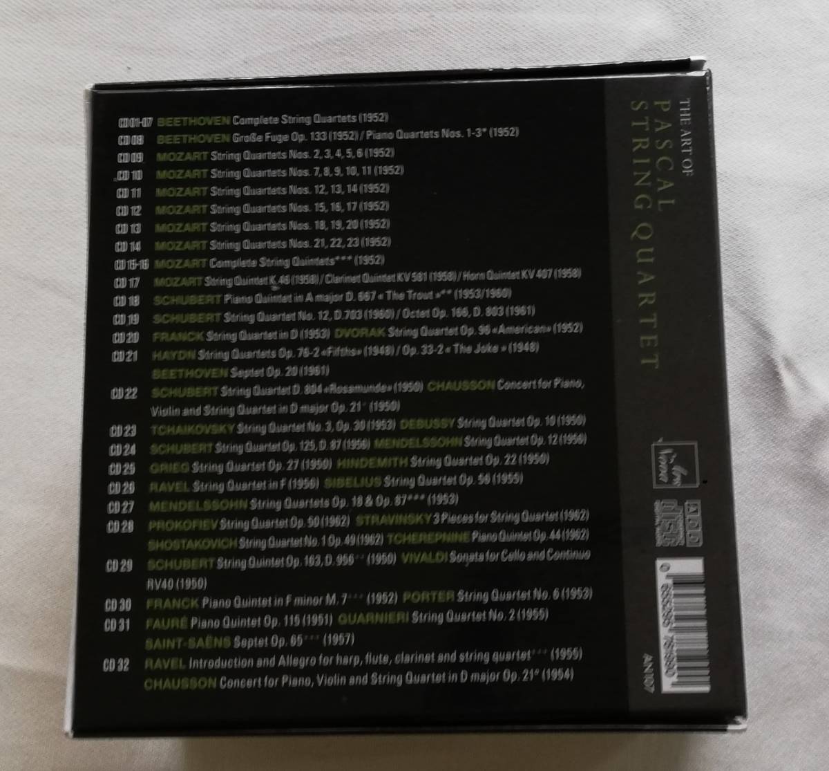 CD-G51 The Art of Pascal String Quartet パスカル弦楽四重奏団の芸術 32CD BOX クラシック の ...