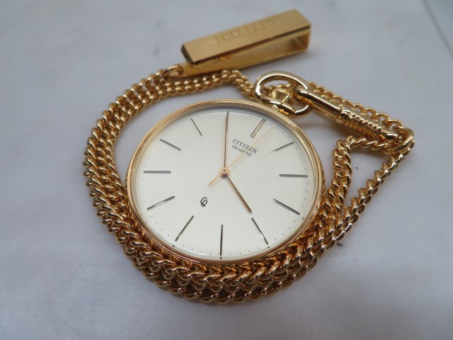 直径3.5㎝★CITIZEN 4631-E63719 懐中時計 クォーツ アナログ シチズン 3針 電池交換済み 17687★！！の落札情報 ...