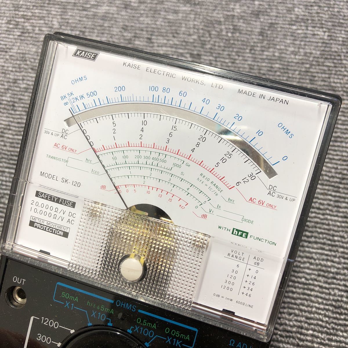 KAISE マルチテスター アナログテスター 計測器 SK-120 日本製 中古の落札情報詳細 - ヤフオク落札価格検索 オークフリー