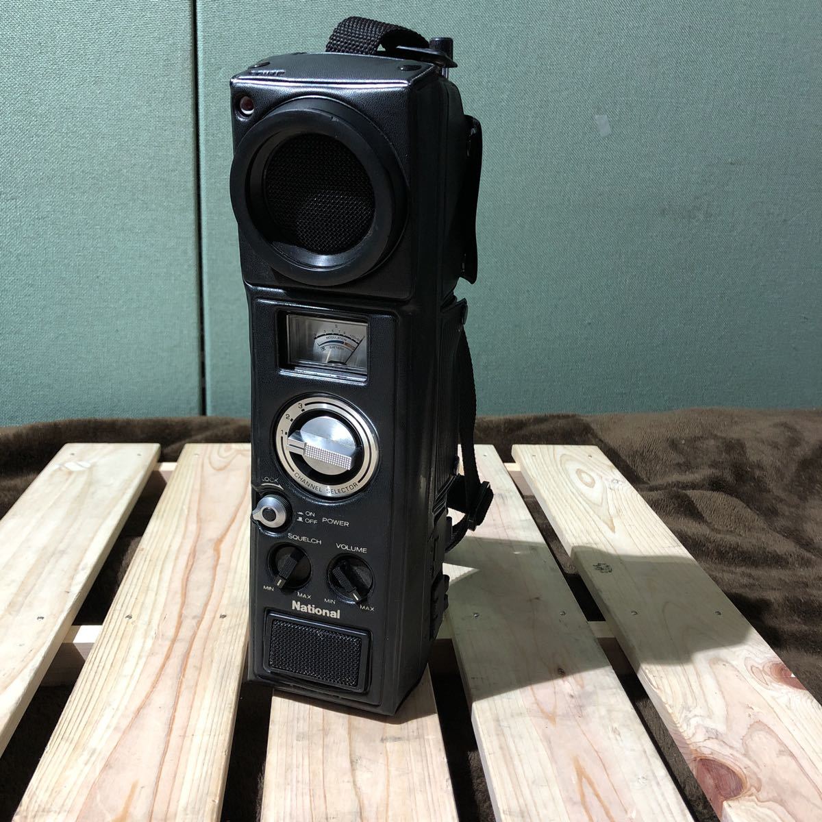 National ナショナル RJ-380P型 公共用トランシーバー 無線機 ハンディ機 アマチュア無線 カバー付き イヤホン付き 通電OK ...