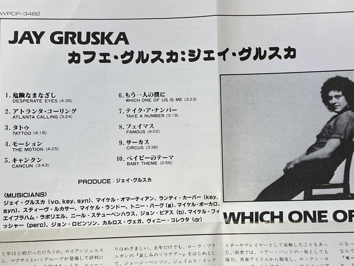 【やや傷や汚れあり】AOR レア 90年ワーナーパイオニア国内初盤(WPCP-3482) ジェイ・グルスカ(JAY GRUSKA/MAXUS ...