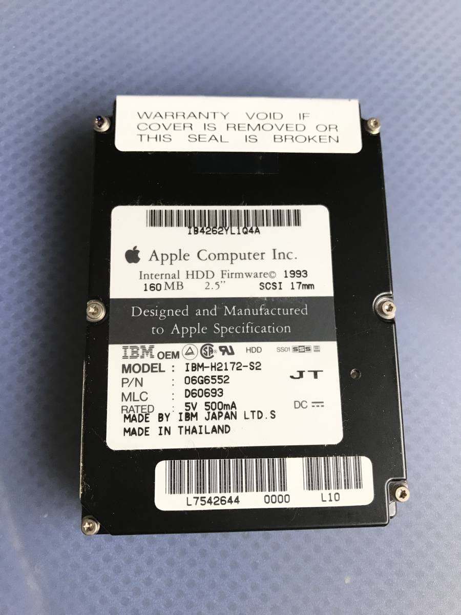 Apple SCSI 50PIN 2.5インチハードディスク 160MB Powerbook Powerbook520 540 550 160 ...