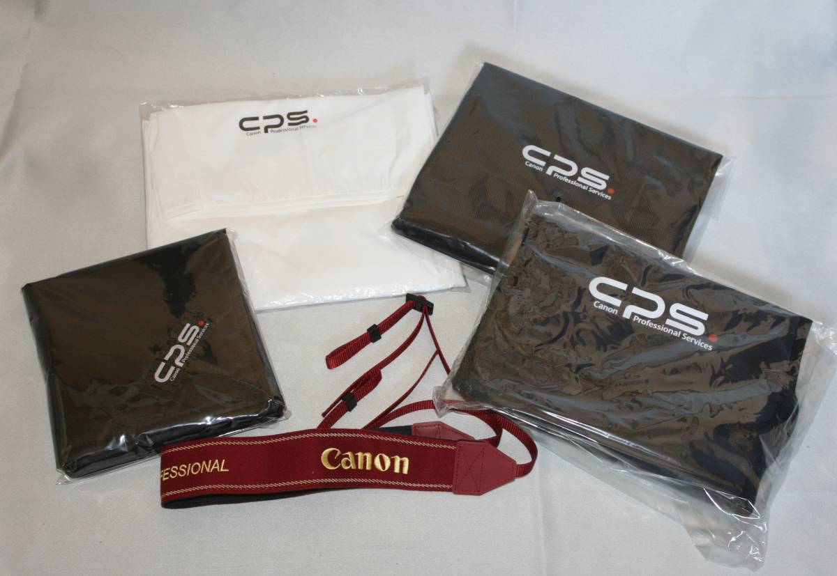 【新品】★新品 送料無料★ キヤノン CPSグッズ ストラップ、バッグ（ポーチ）、一脚パッド、レインカバー、カメララップの5点セット 激レアの落札情報詳細 - ヤフオク落札価格検索 オークフリー
