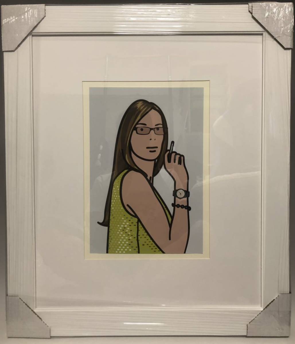 Julian Opie Ruth with Smoking 2 Twenty Six Portraits ED.250 ジュリアン オピー スモーキング 2 額装済 美品 真作保証 シルク ...