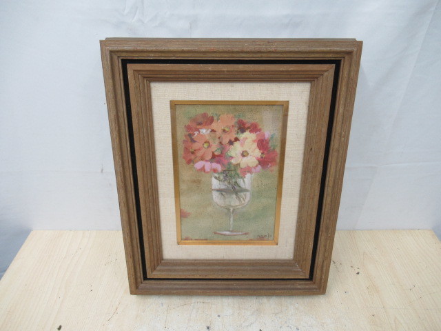 【やや傷や汚れあり】E8391 作者 洋画家 「筒井 直子」 題作「コスモス」 絵画 真作保証の落札情報詳細 - Yahoo!オークション落札価格検索 オークフリー