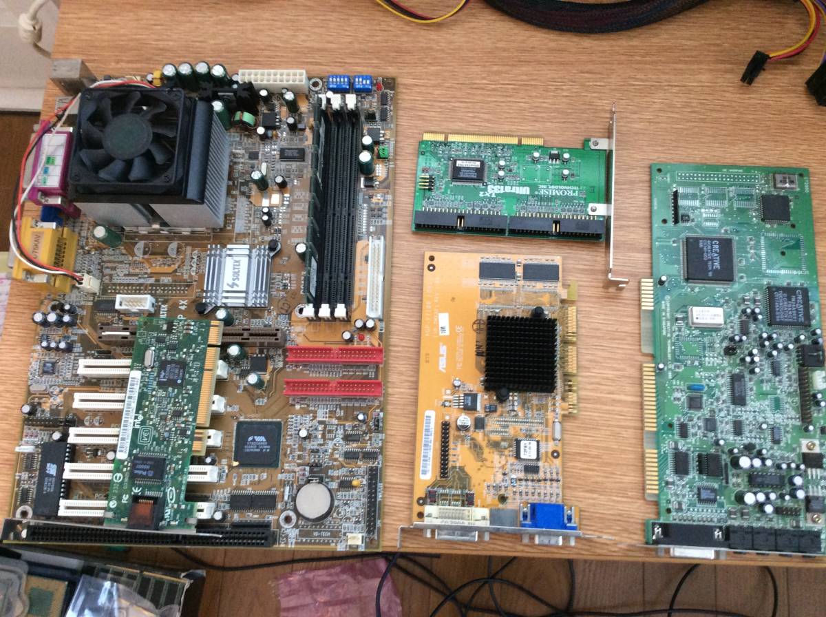 【やや傷や汚れあり】動作確認済 ISAスロット SocketA/462 マザーボード Soltek SL-75KAV AthlonXP ...